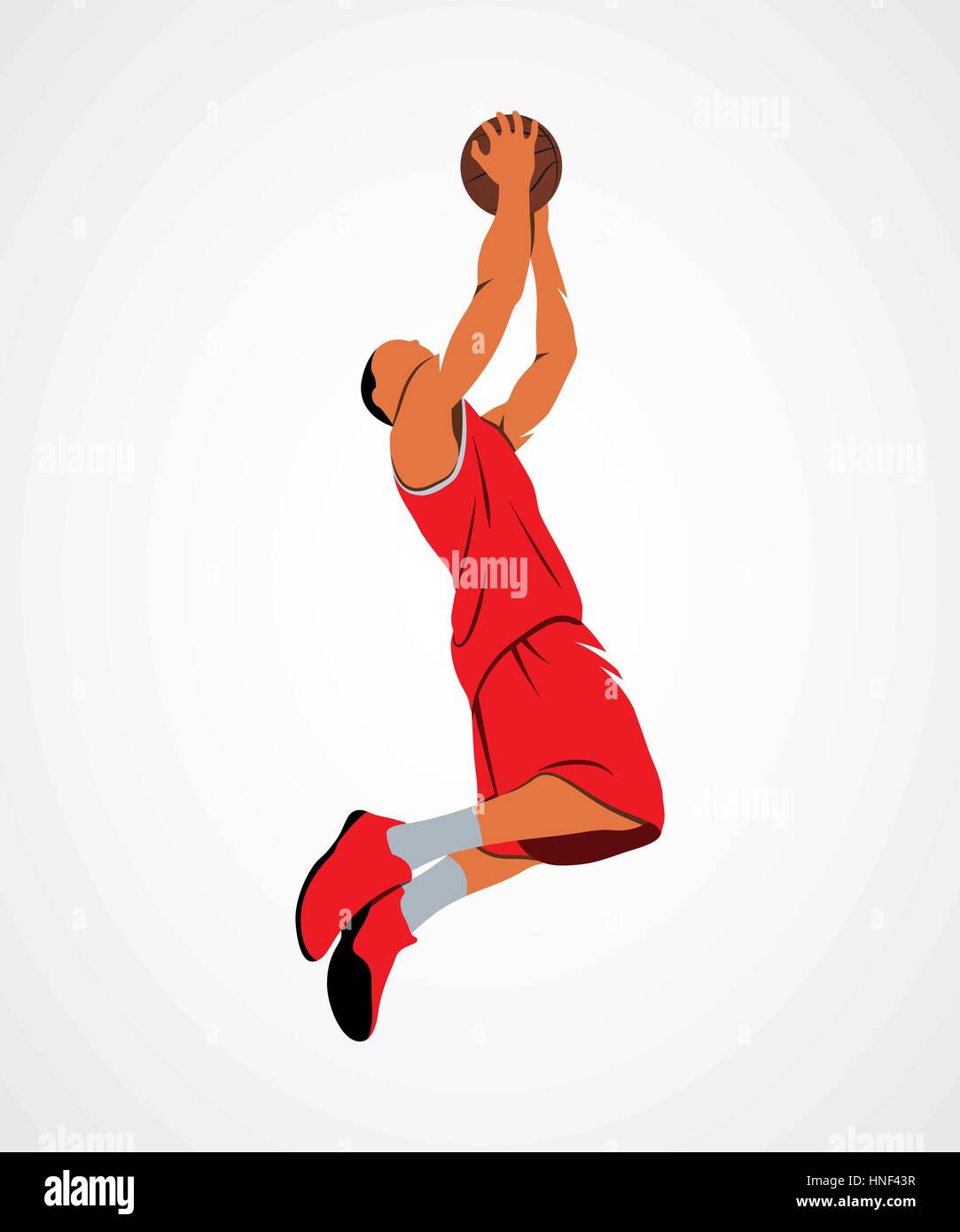 Abstract basketball player with ball on a white background. Vector ...