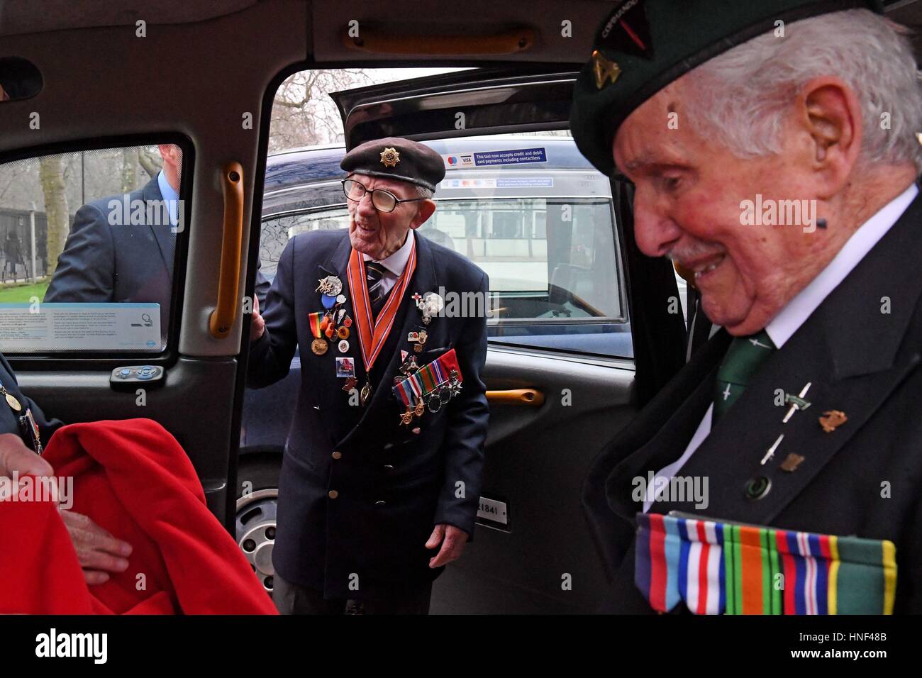 World War II veteran Harry Bailey gets into a black cab at Wellington ...