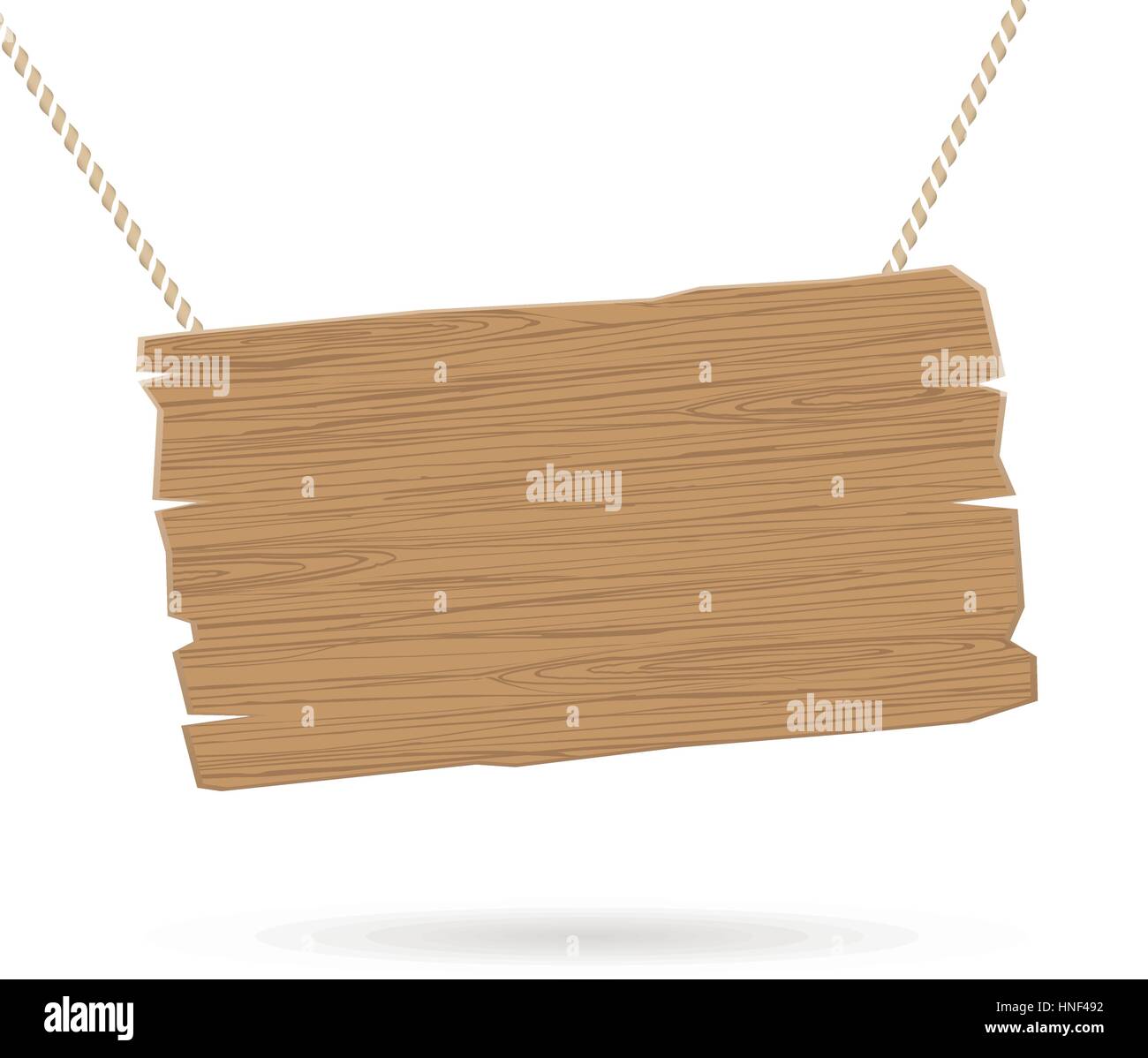 Brown wooden sign with rope hanging with shadow Stock Vector Image ...