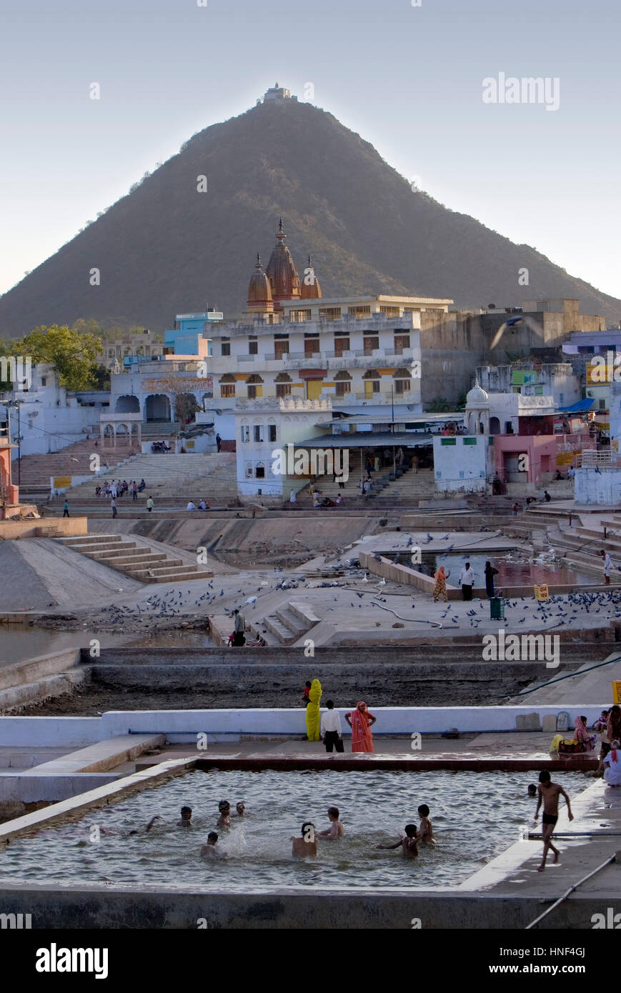 Ghat, townscape, cityscape. Ghats at the holy lake,pushkar, Rajasthan ...