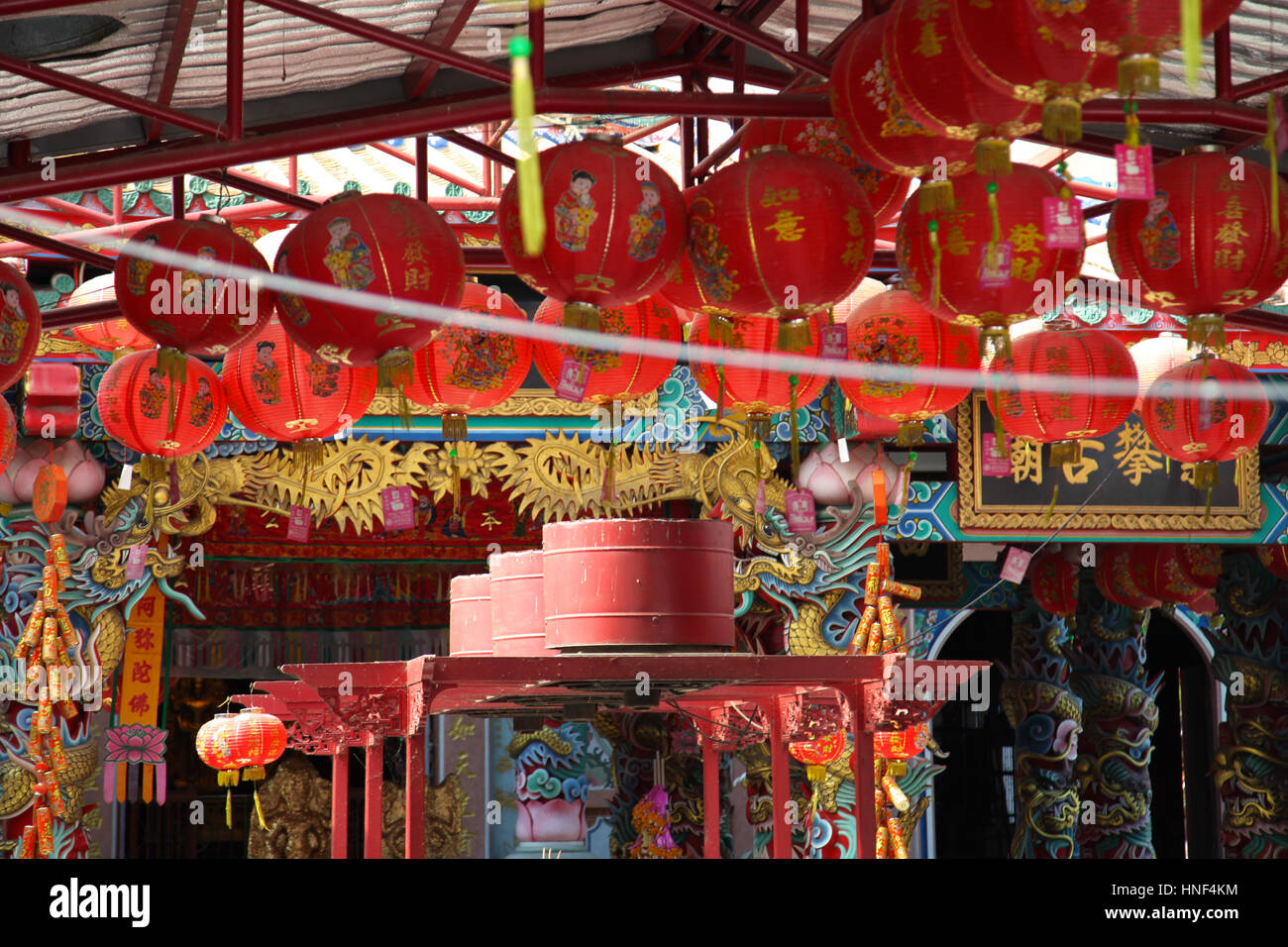 Bright red traditional Chinese lanterns, Thailand, South East Asia ...