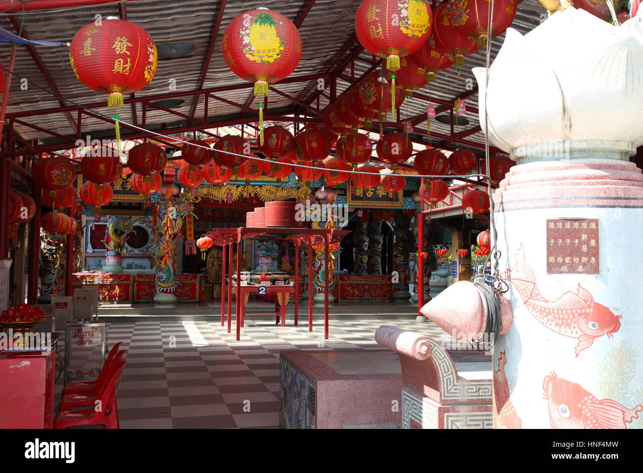 Bright red traditional Chinese lanterns, Thailand, South East Asia ...