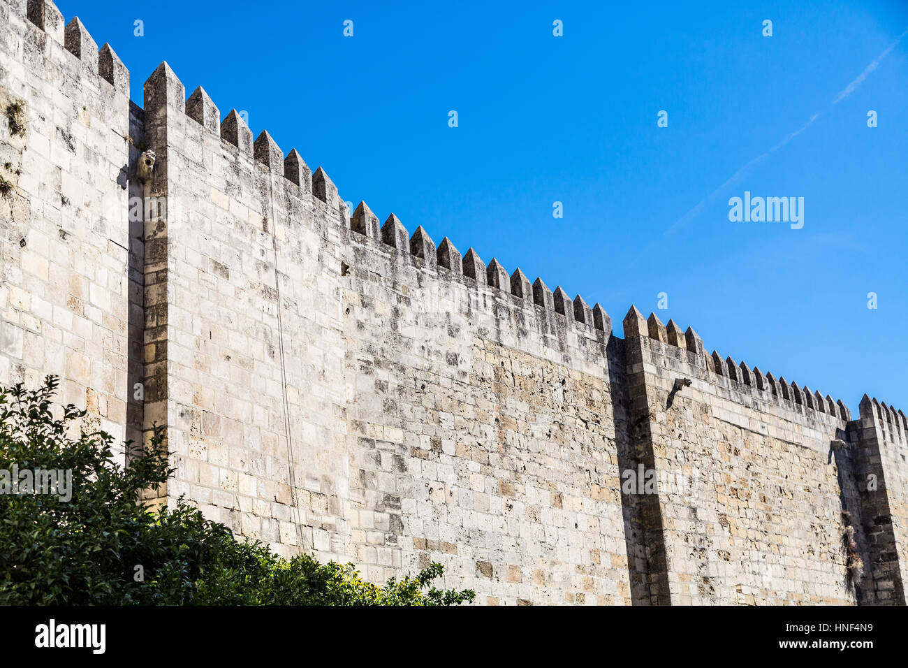 An Ancient Stone Wall in Lisbon Stock Photo - Alamy