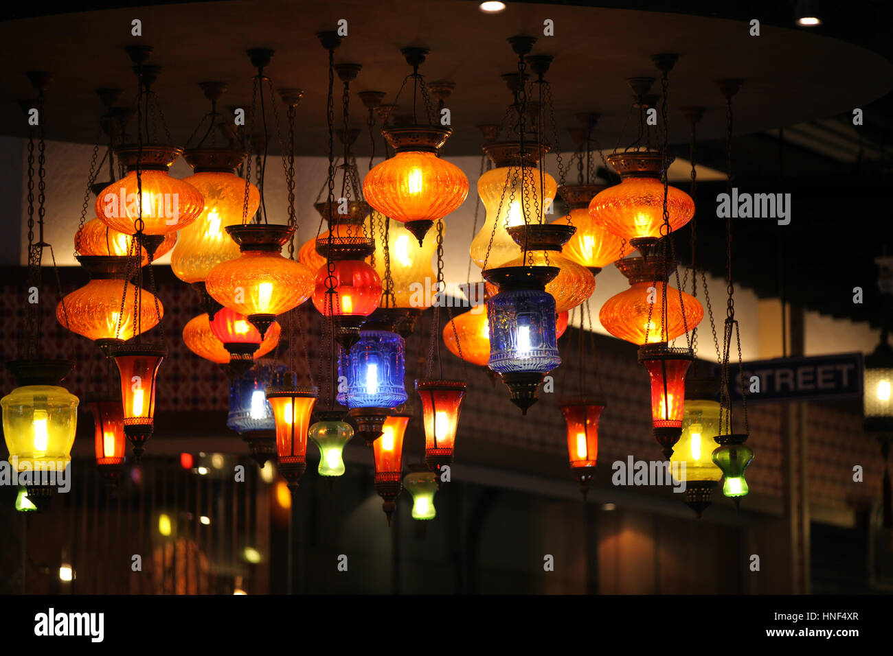 Bright red traditional Chinese lanterns, Thailand, South East Asia ...