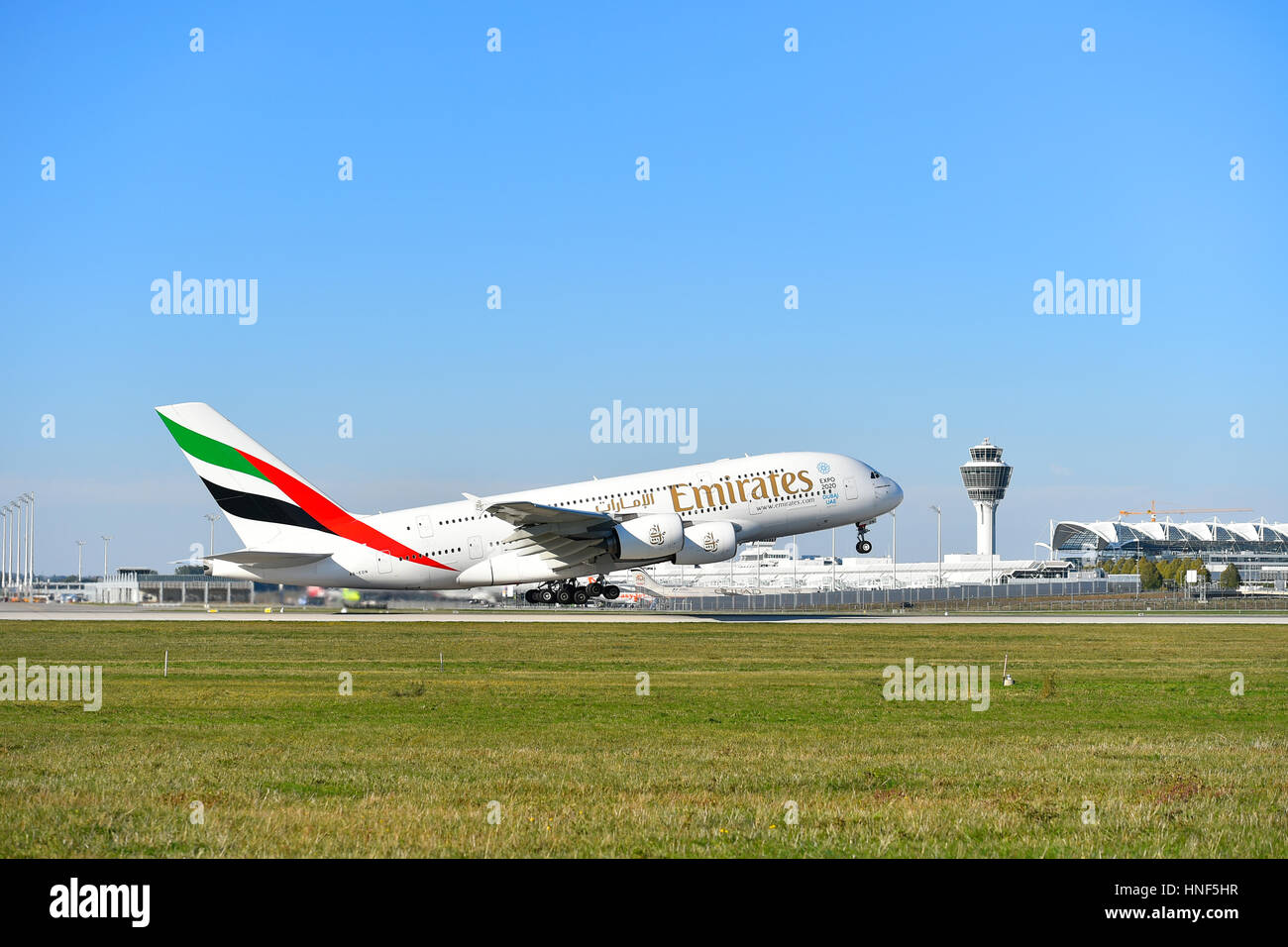 Emirates, Airbus, A 380, 400, Aircraft, Plane, Departure, Flight, fly ...