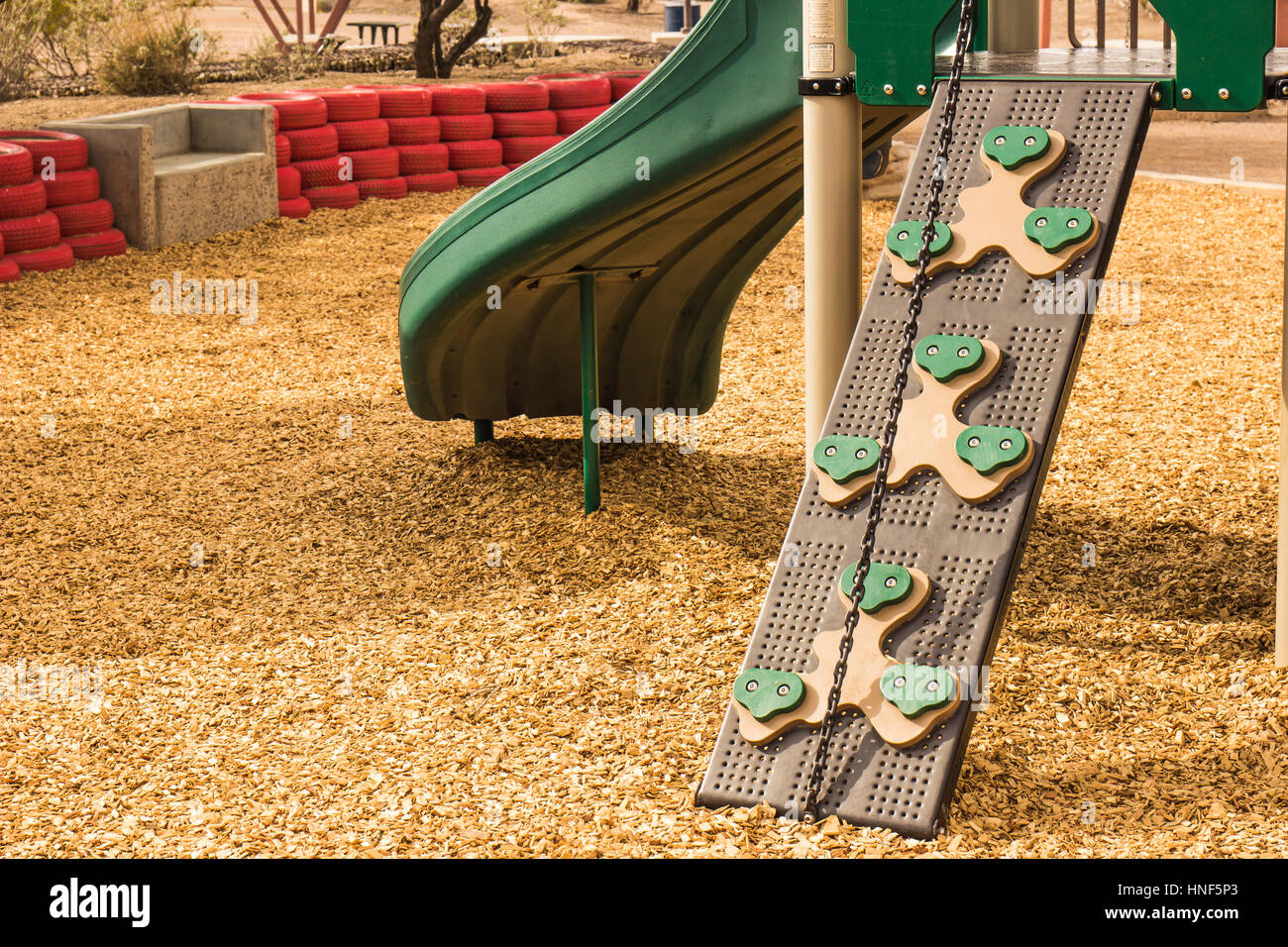 Childrens Climbing Ramp At Local Playground Stock Photo - Alamy
