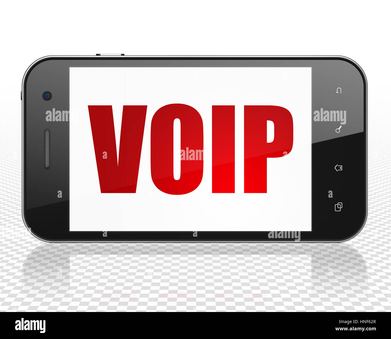 Web design concept: Smartphone with red text VOIP on display, 3D ...