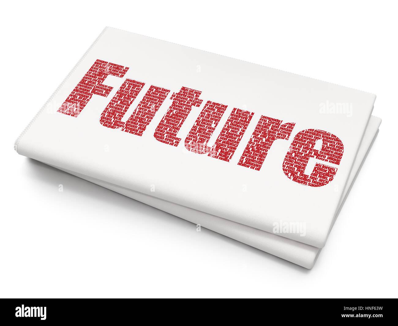 Timeline concept: Pixelated red text Future on Blank Newspaper ...