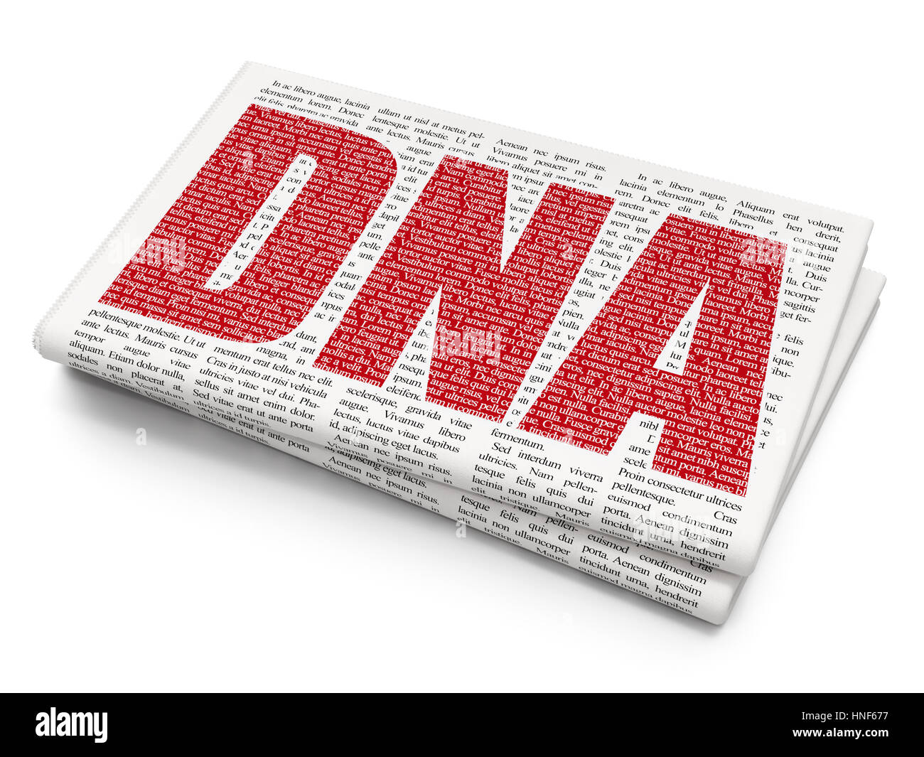 Healthcare concept: Pixelated red text DNA on Newspaper background, 3D ...