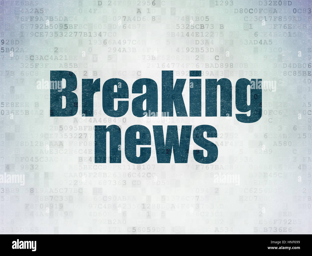 News concept: Painted blue word Breaking News on Digital Data Paper ...