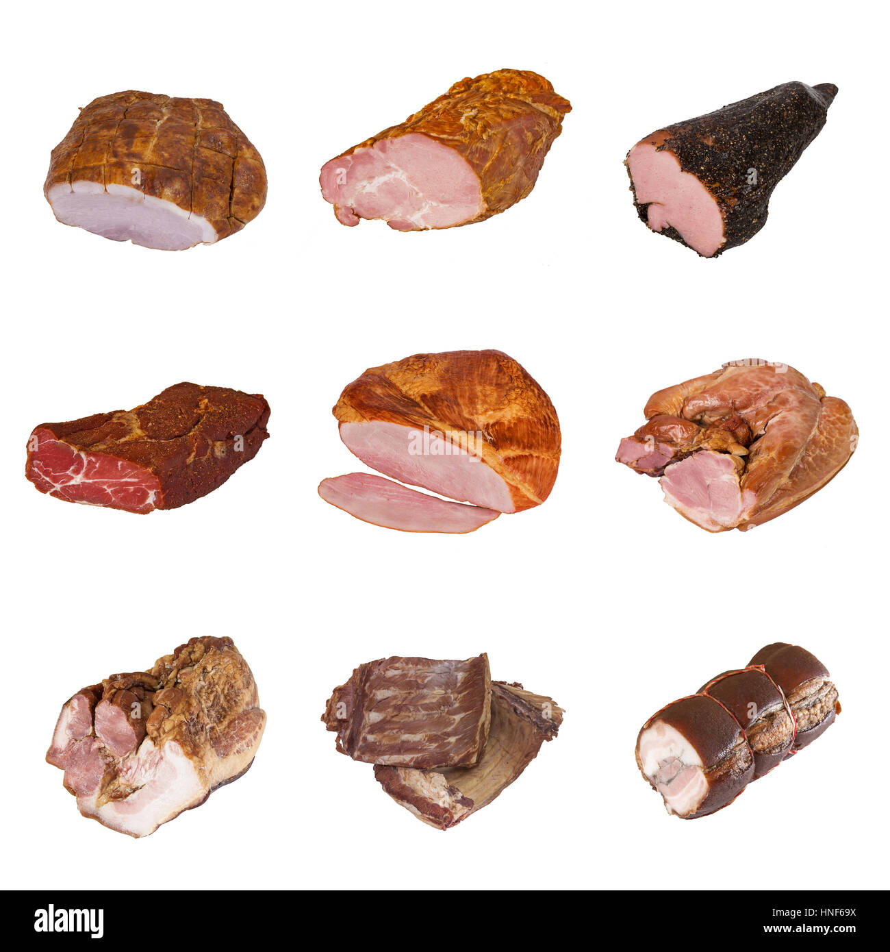 set of a different meat products. isolated on white backgound Stock ...