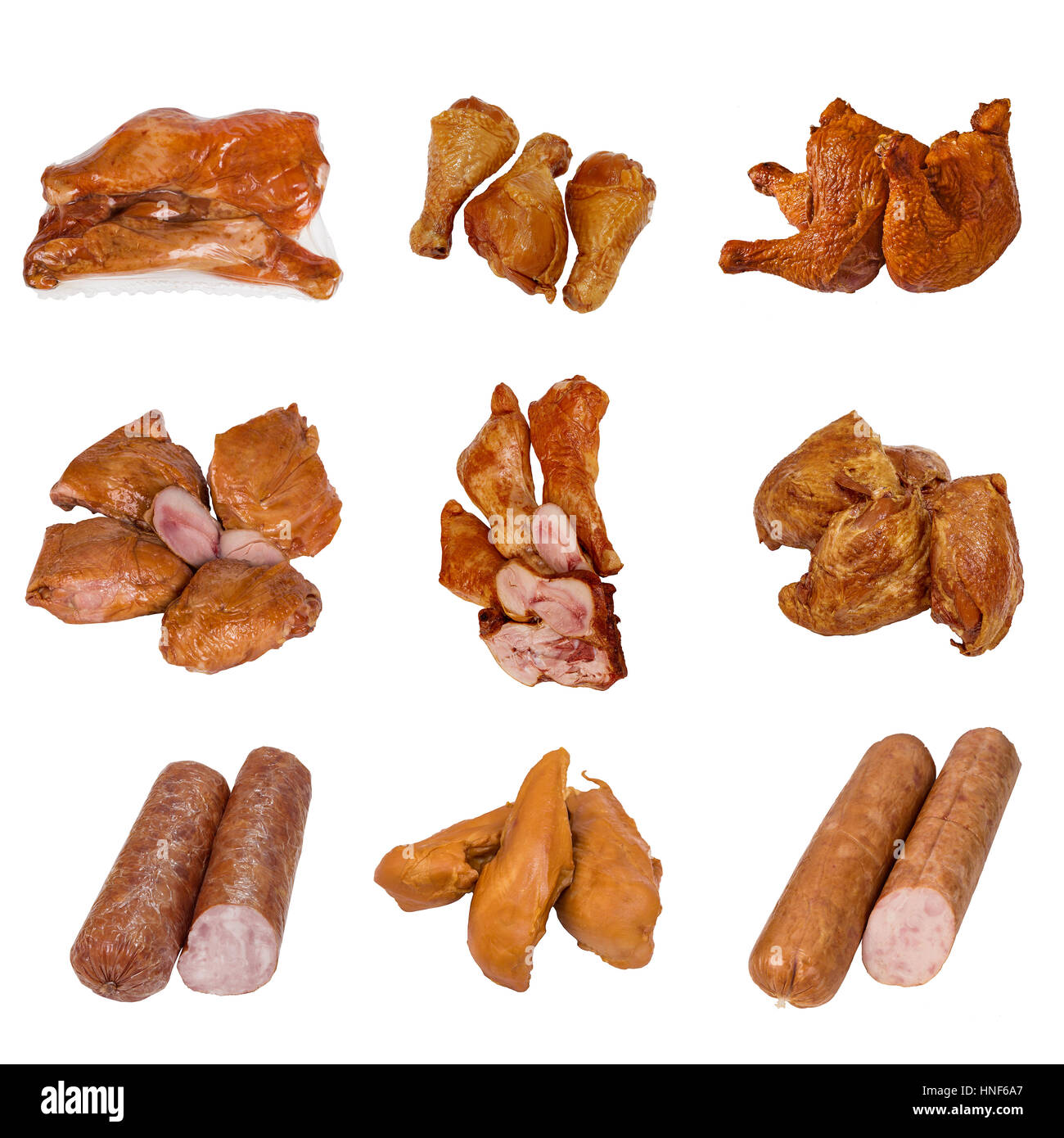 set of a different meat products. isolated on white backgound Stock ...