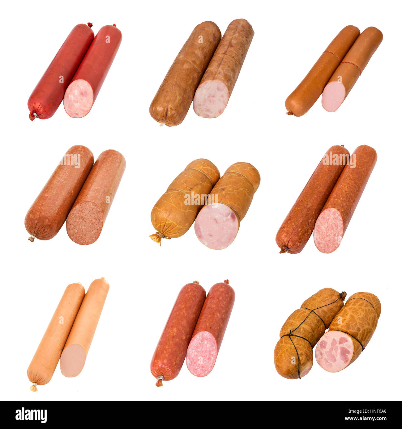 set of a different meat products. isolated on white backgound Stock ...