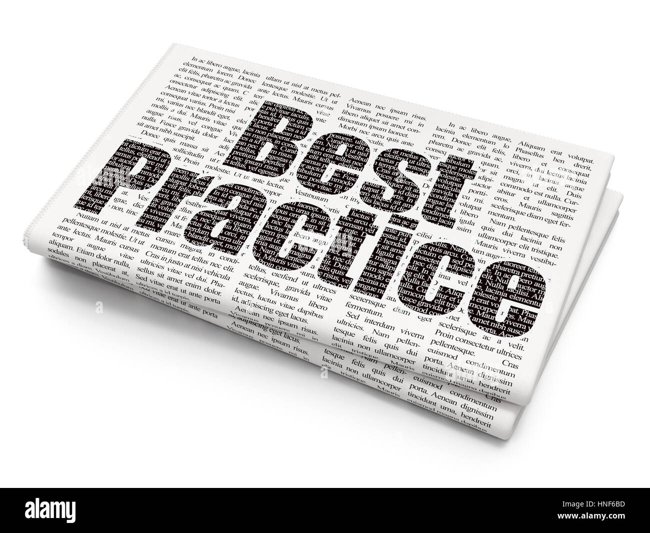 Education concept: Pixelated black text Best Practice on Newspaper ...