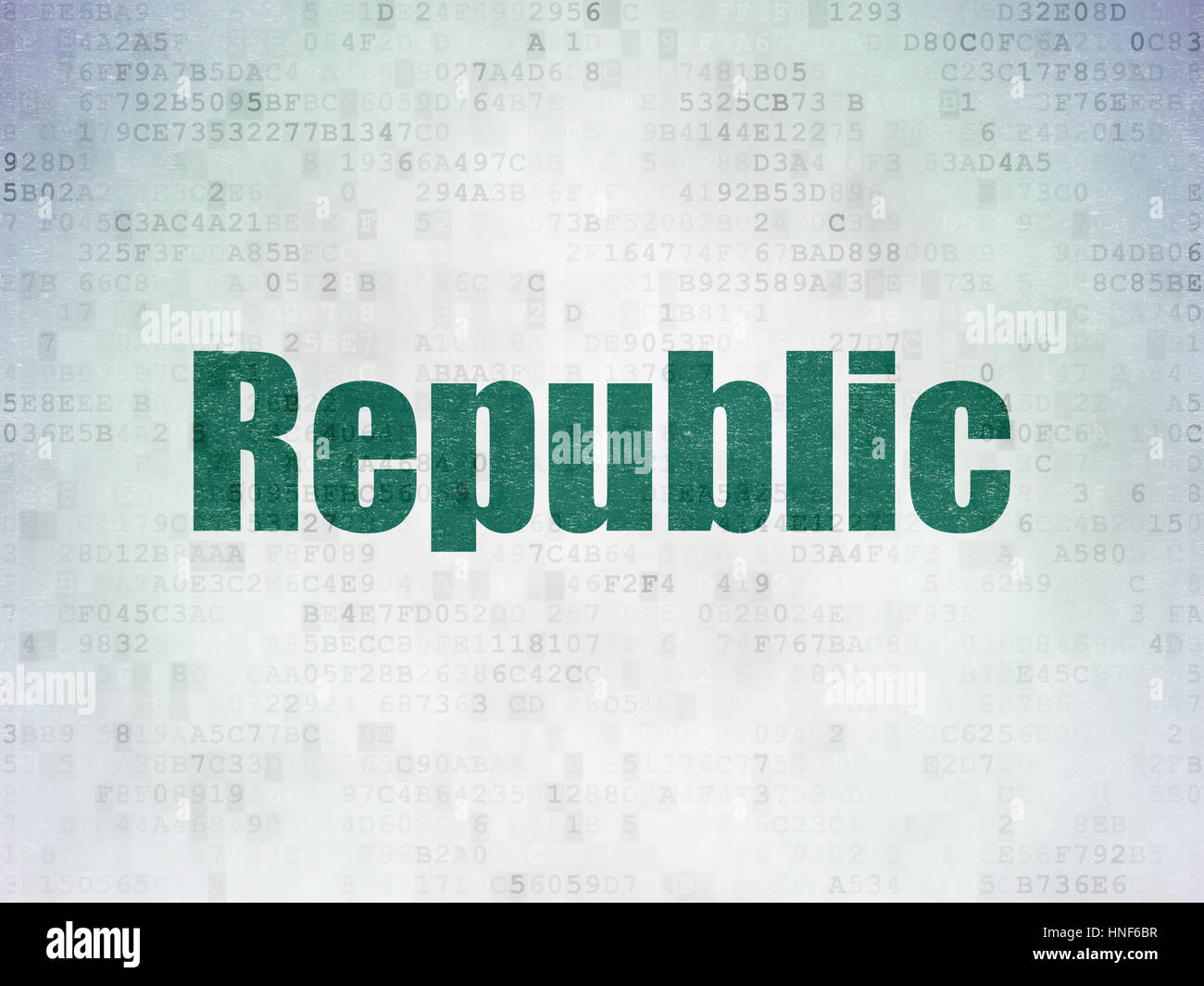 Political concept: Painted green word Republic on Digital Data Paper ...