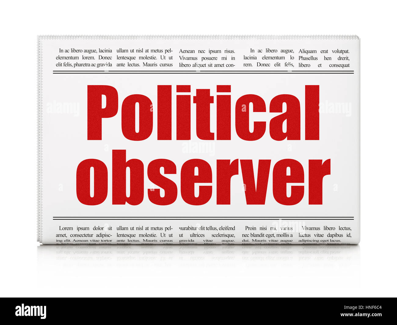 Political concept: newspaper headline Political Observer on White ...
