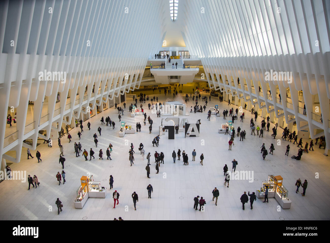 Expansive center of the Oculus Mall at the World Trade Center in Lower ...
