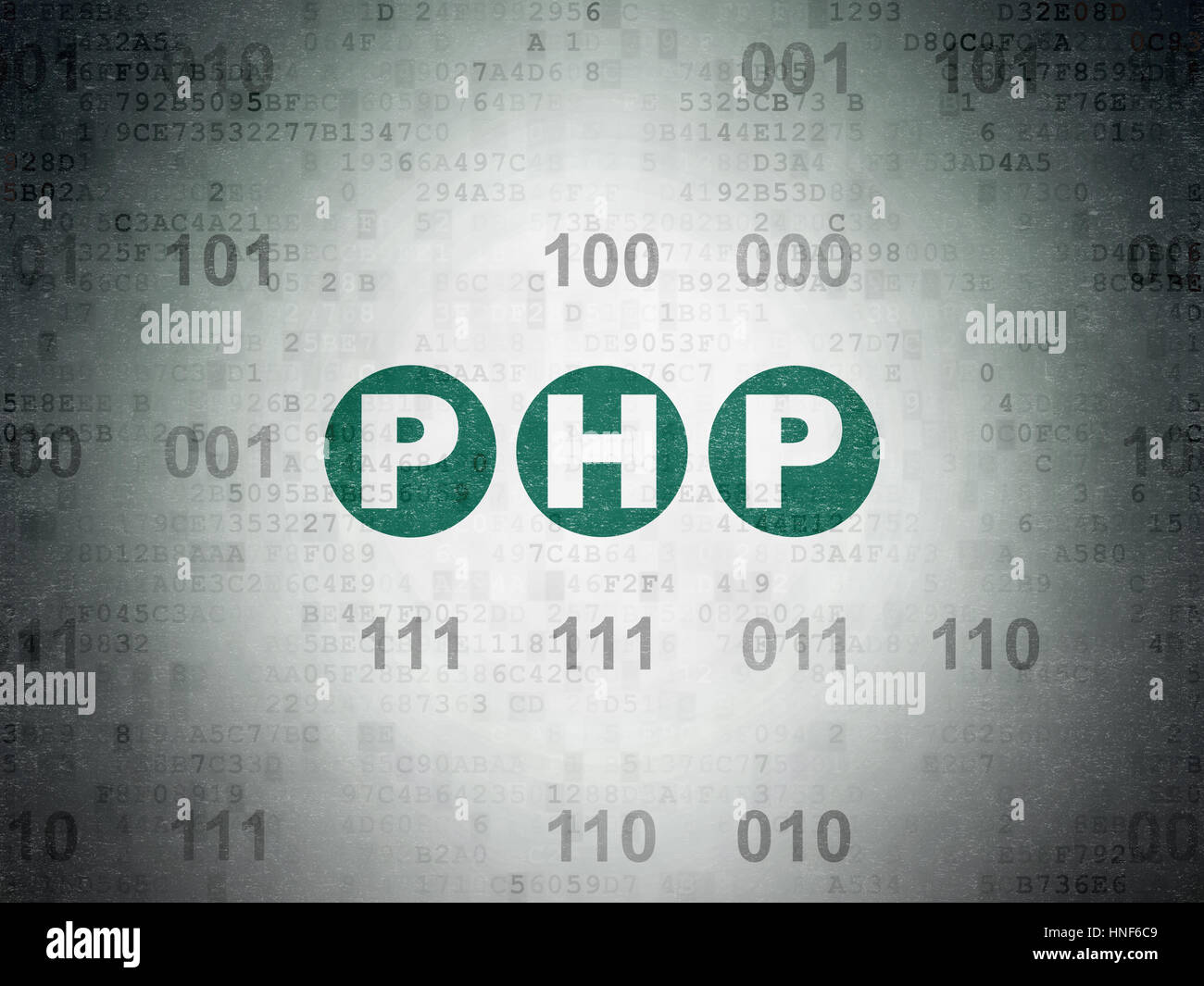 Software concept: Painted green text Php on Digital Data Paper ...