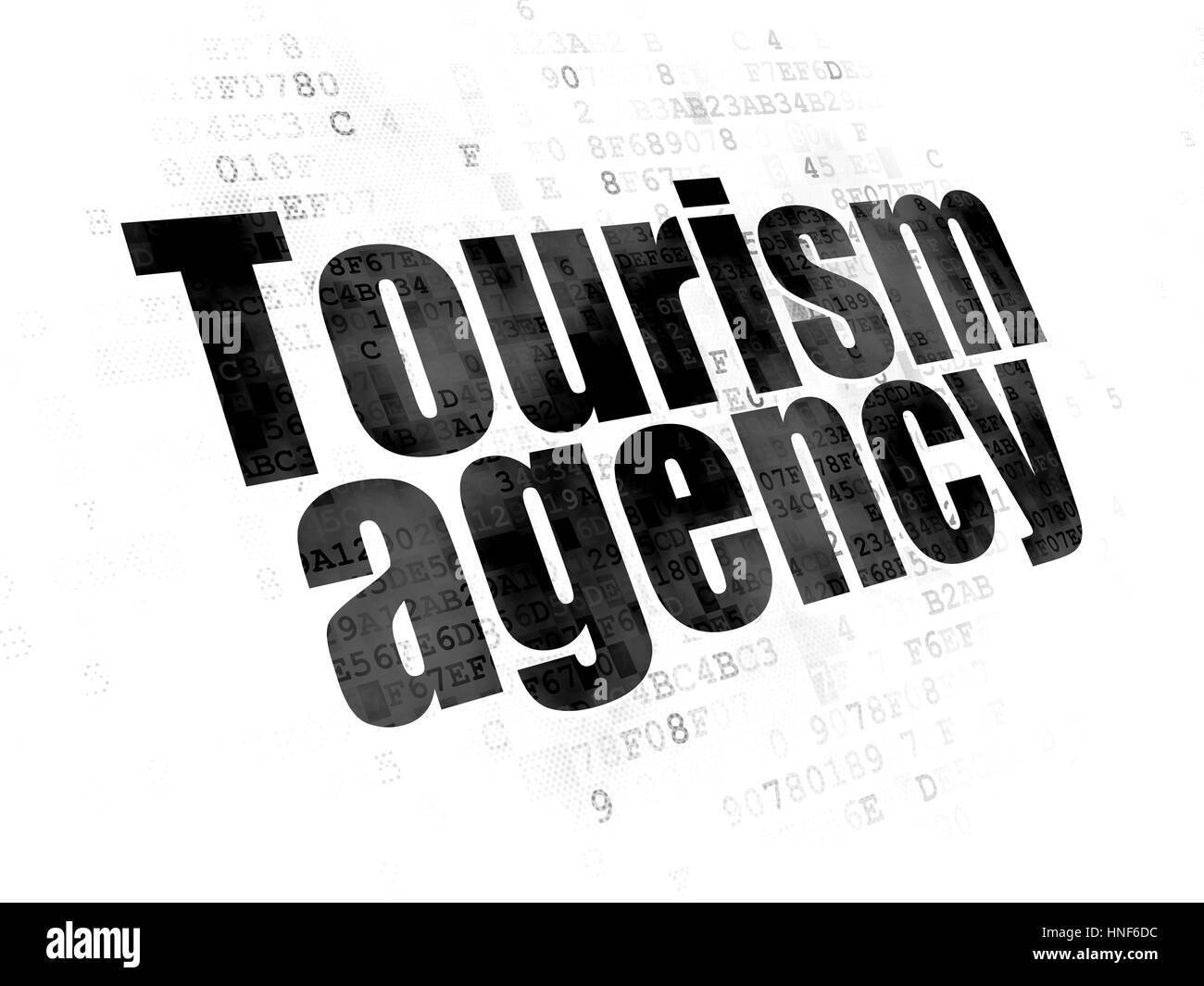 Tourism concept: Pixelated black text Tourism Agency on Digital ...