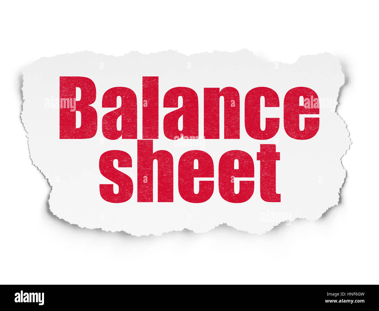 Currency concept: Painted red text Balance Sheet on Torn Paper ...