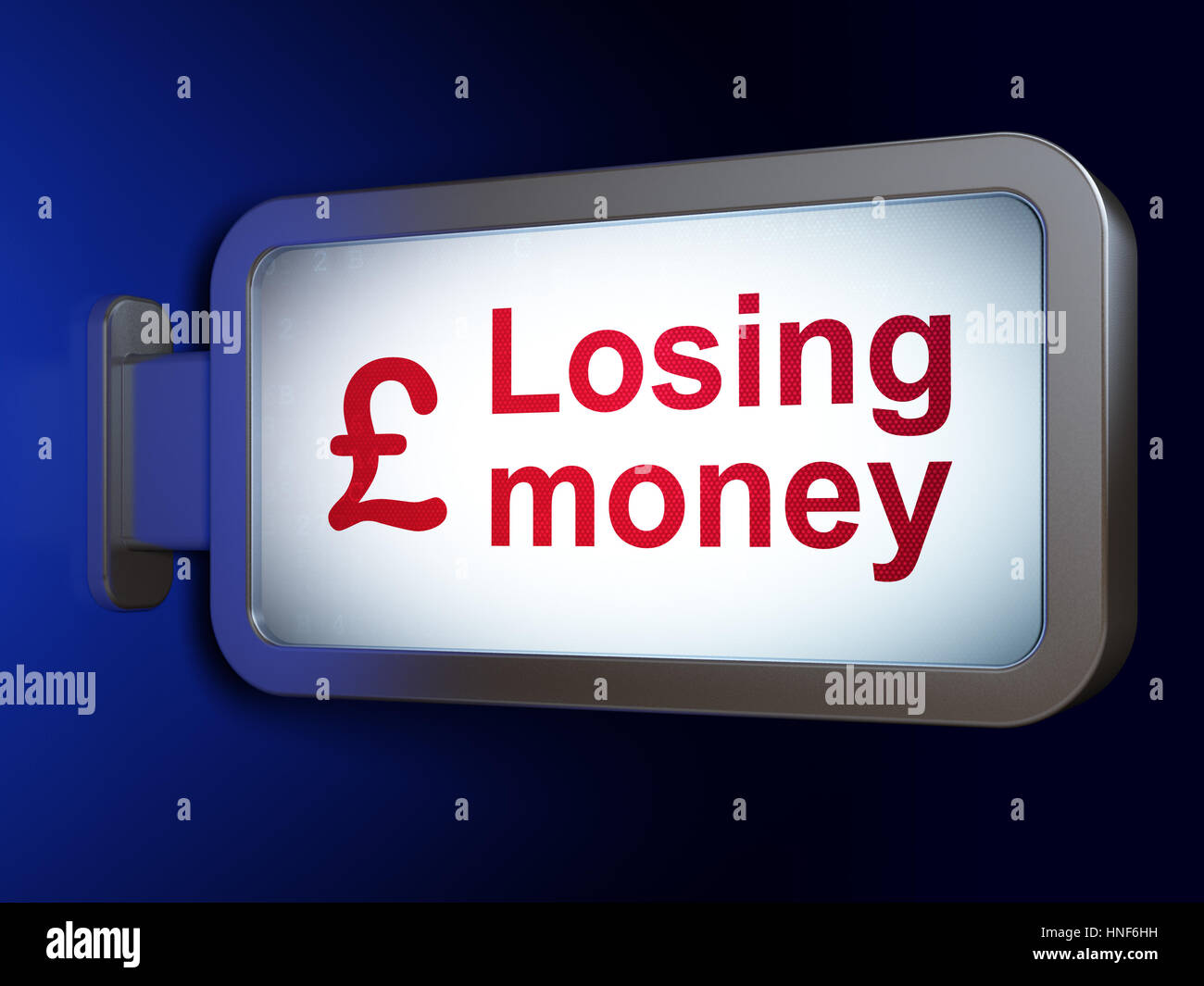 Currency concept: Losing Money and Pound on advertising billboard ...