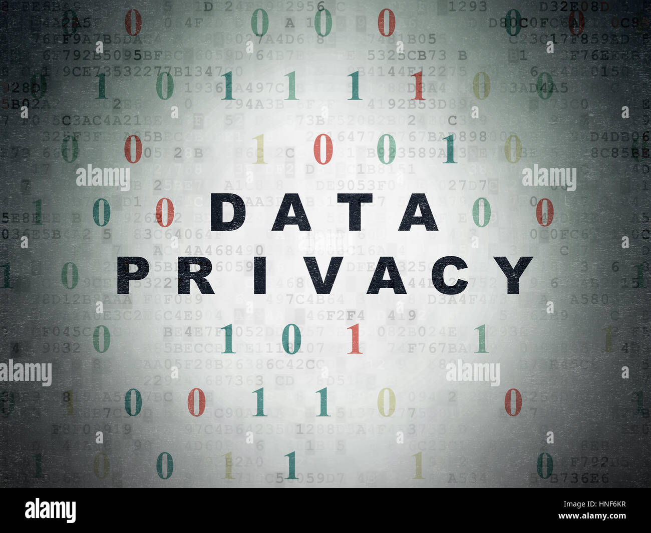 Security concept: Painted black text Data Privacy on Digital Data Paper background with Binary ...