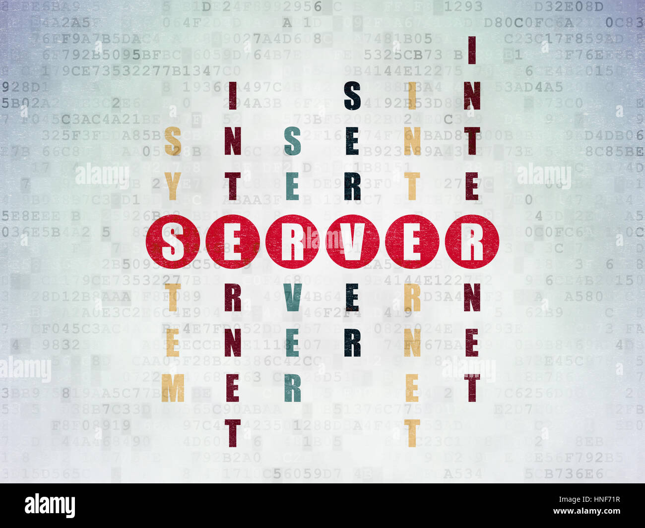 Web development concept: Painted red word Server in solving Crossword ...