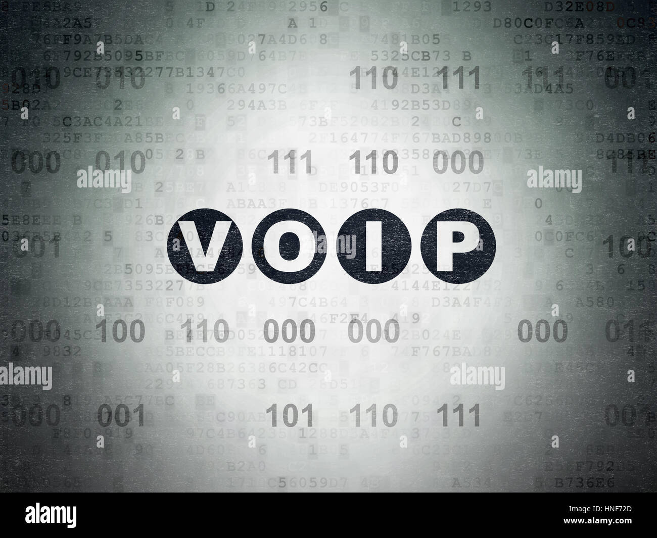 Web development concept: Painted black text VOIP on Digital Data Paper background with Binary ...