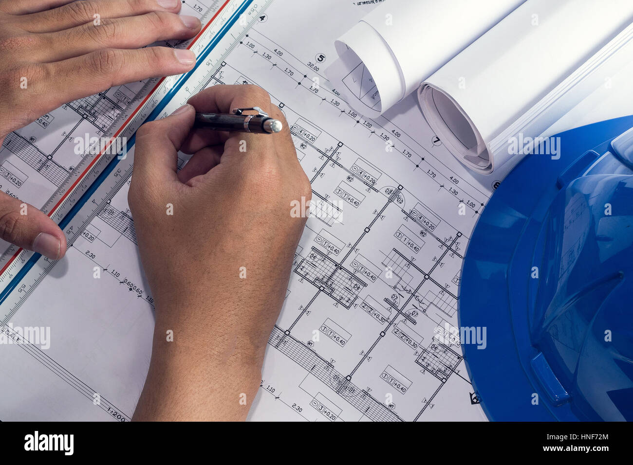 Architectural project in progress. Engineering concept Stock Photo - Alamy