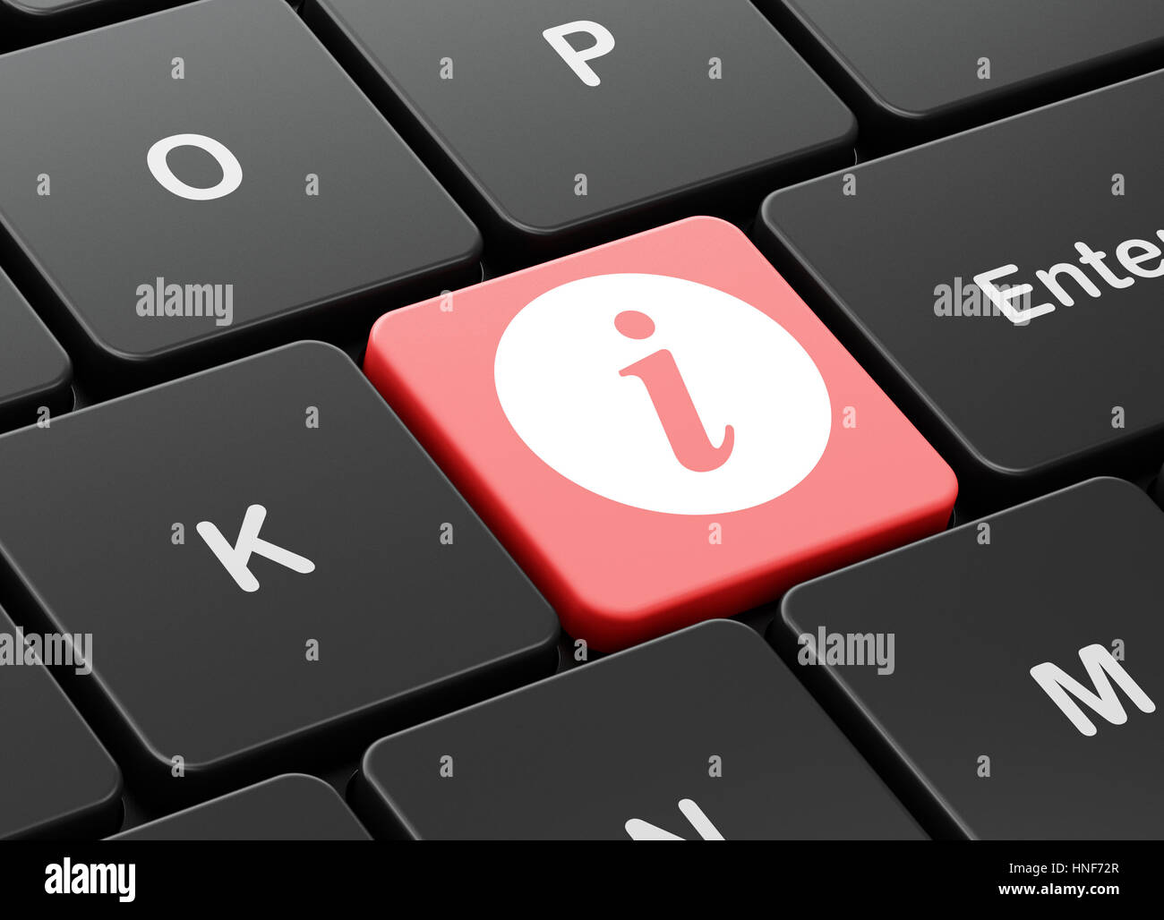 Web development concept: computer keyboard with Information icon on enter button background, 3D ...
