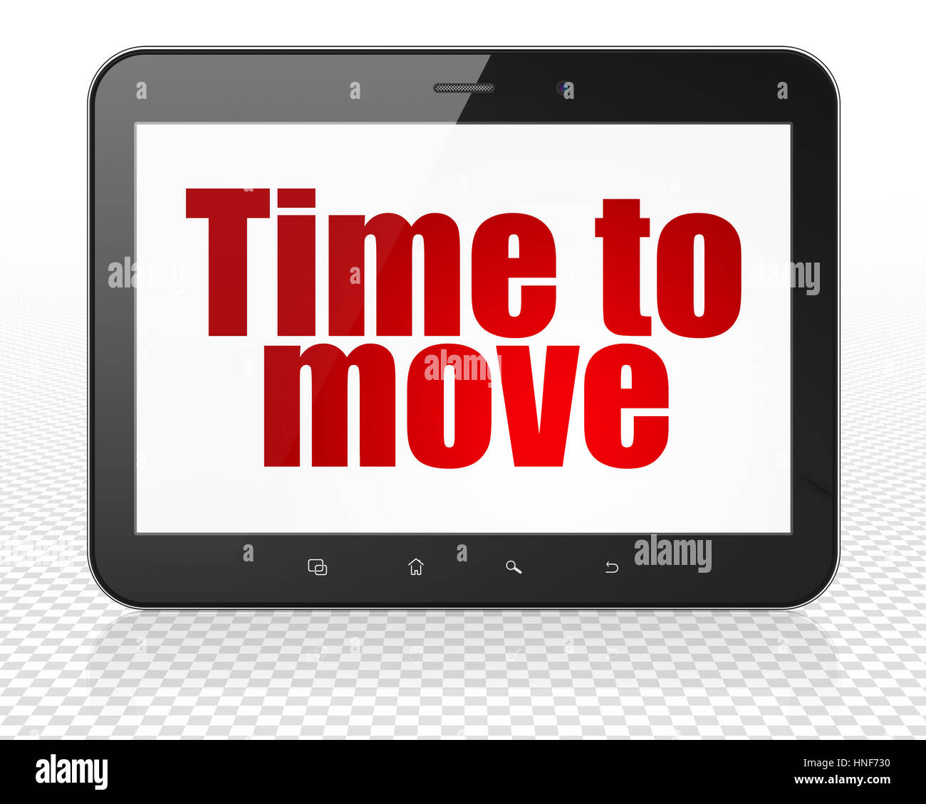 Timeline concept: Tablet Pc Computer with red text Time to Move on ...