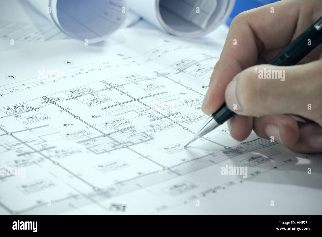 Architectural project in progress. Engineering concept Stock Photo - Alamy