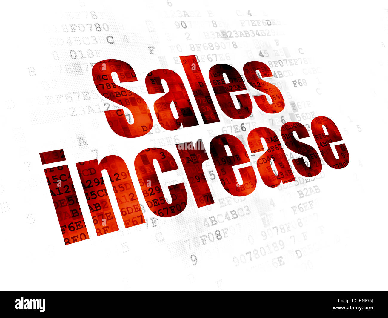 Advertising concept: Pixelated red text Sales Increase on Digital ...