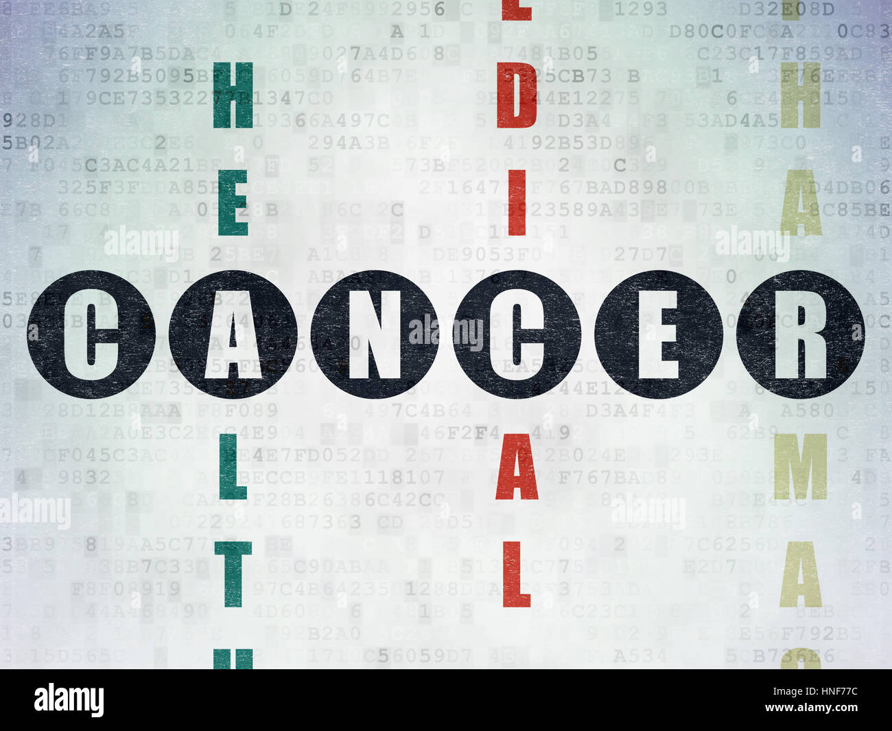 Healthcare concept: Painted black word Cancer in solving Crossword ...