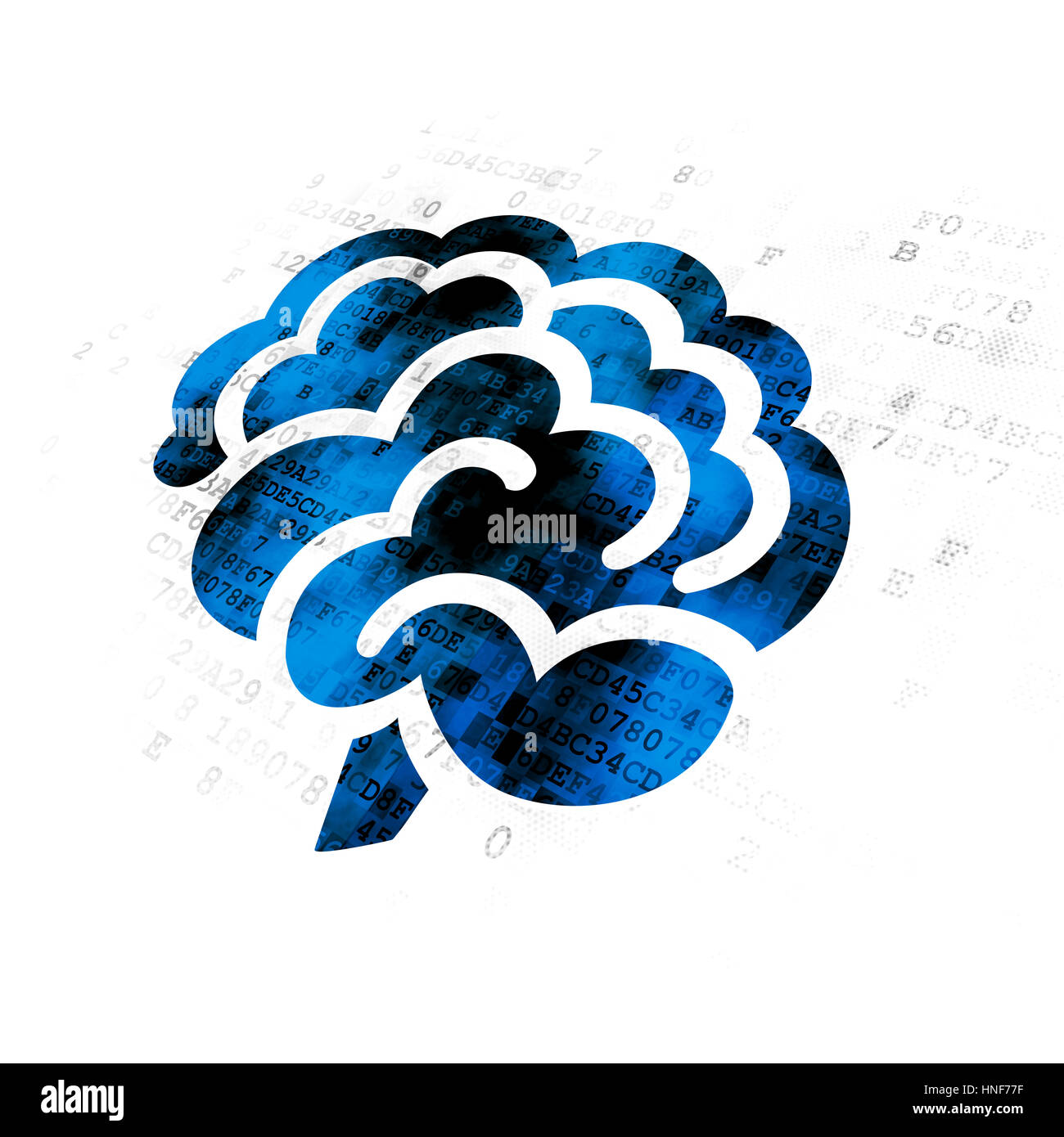 Health concept: Pixelated blue Brain icon on Digital background Stock ...