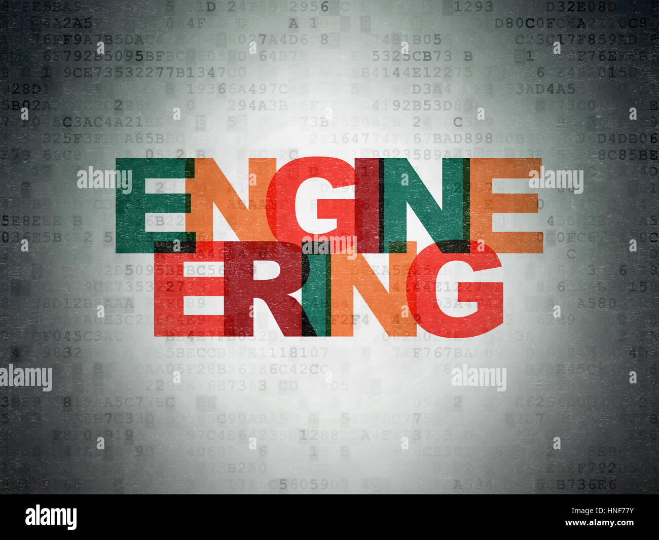 Science concept: Painted multicolor text Engineering on Digital Data ...
