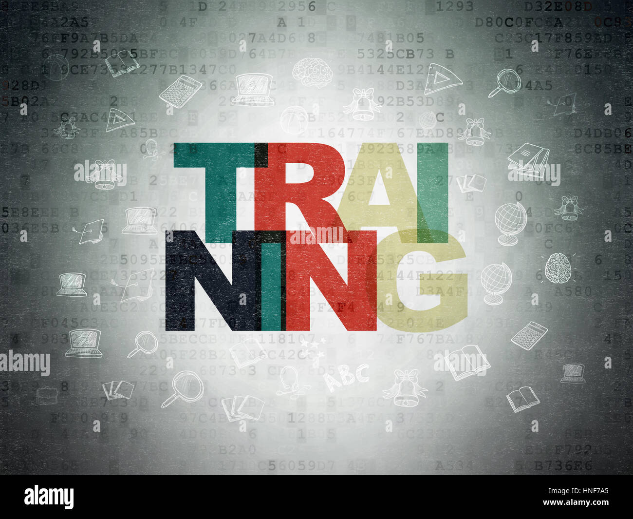 Education concept: Painted multicolor text Training on Digital Data ...