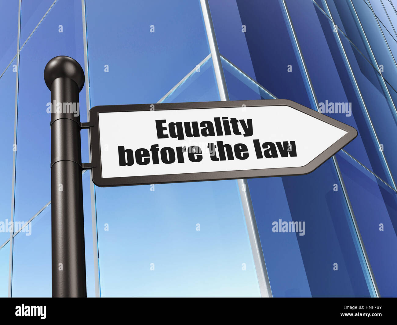 Political concept: sign Equality Before The Law on Building background ...
