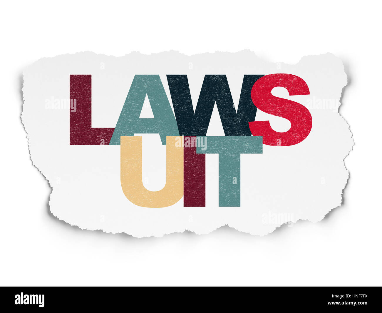 Law concept: Painted multicolor text Lawsuit on Torn Paper background ...
