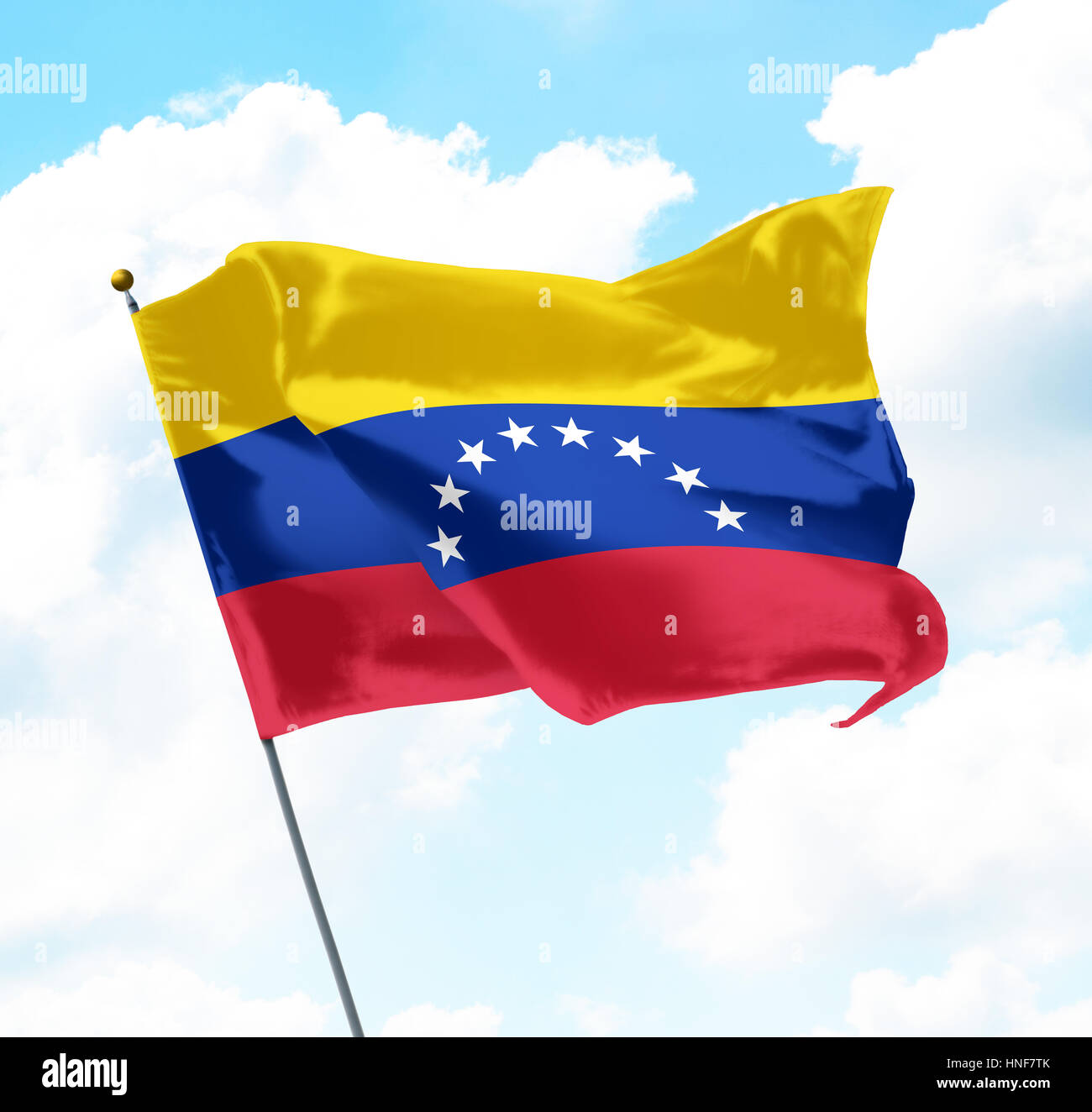 Venezuelan flag venezuela flying hi-res stock photography and images ...