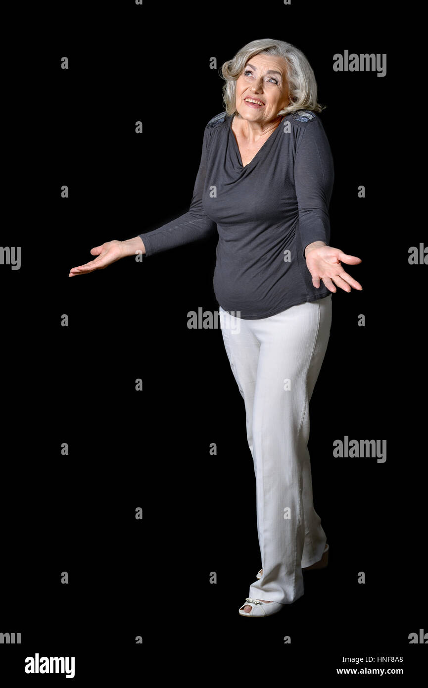 full height portrait of mature woman Stock Photo - Alamy
