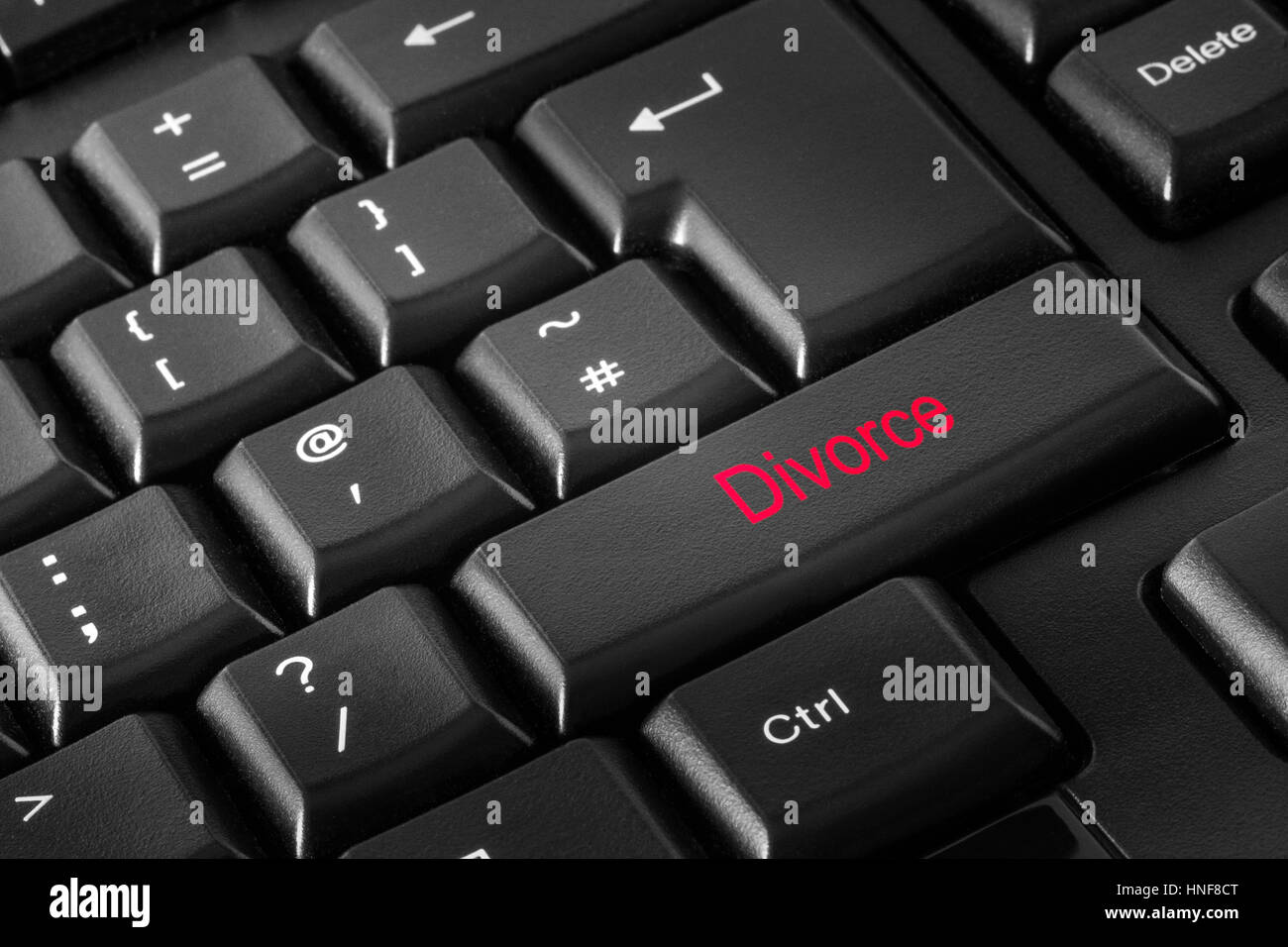 Computer Keyboard with Divorce Key Stock Photo - Alamy