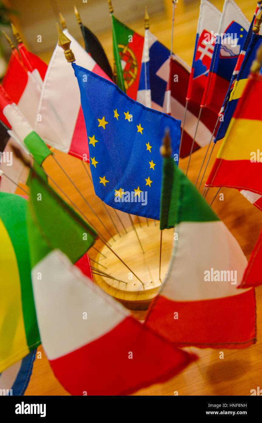 Illustrattion of European Union member country flags Stock Photo - Alamy