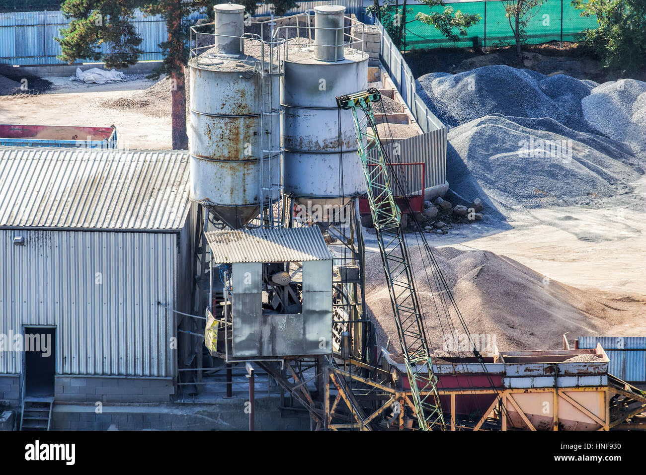 Rusty and disordered construction site or industrial area with rusty ...