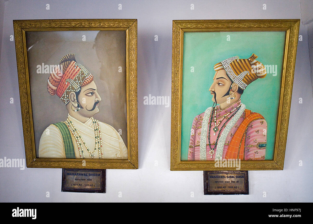 Kings picture,in Raj Mahal (Royal Palace),inside the fort, Jaisalmer ...
