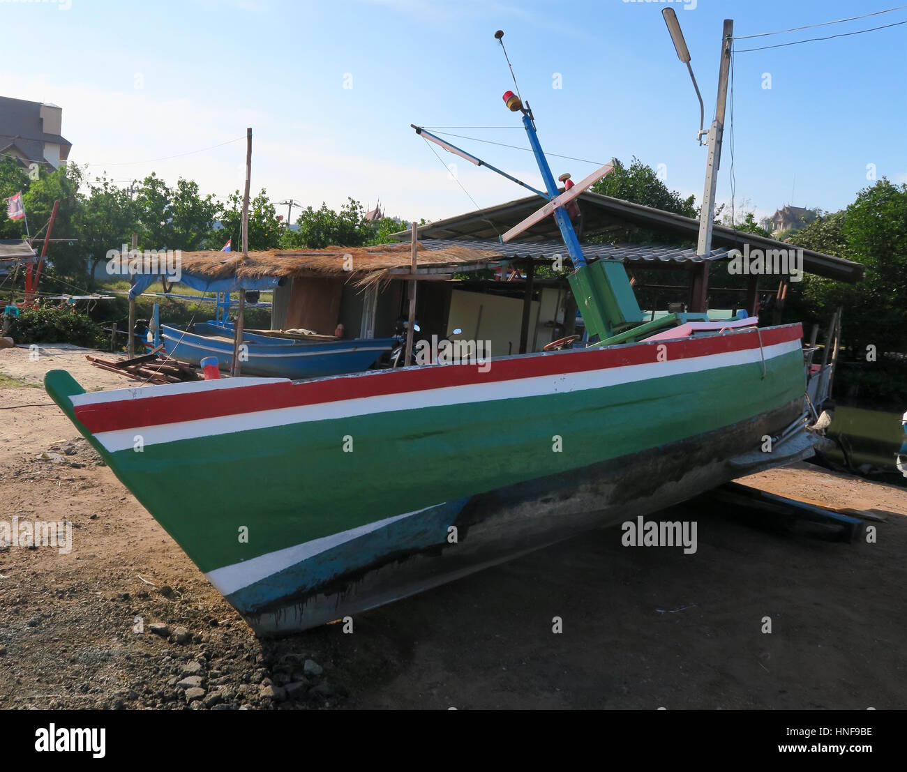 Traditional boat without water Stock Photo - Alamy