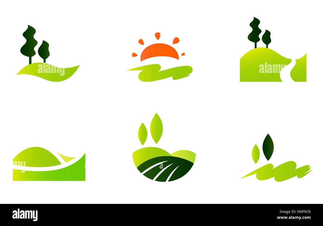 Green rolling hills rural Cut Out Stock Images & Pictures - Alamy