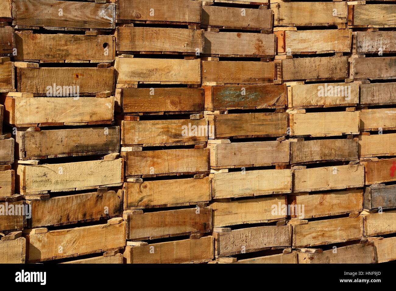 Stacked wooden crates hi-res stock photography and images - Alamy