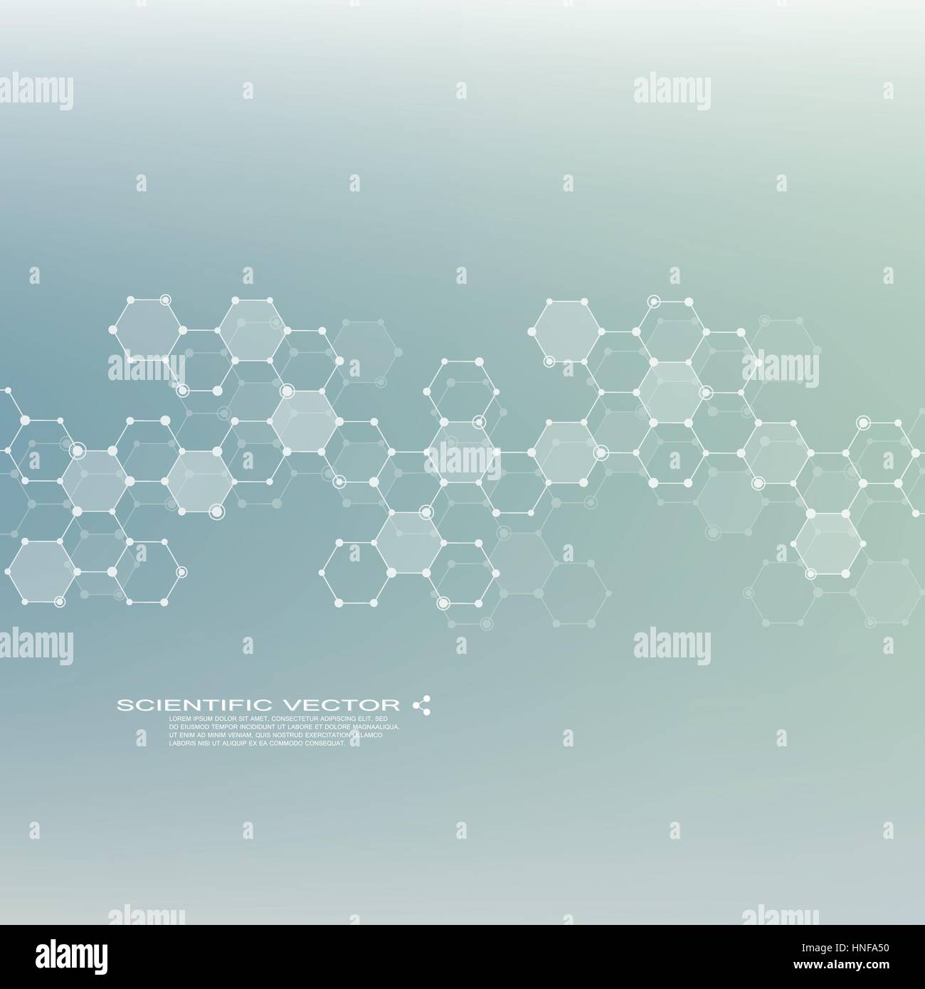 Hexagonal molecule. Molecular structure. Genetic and chemical compounds ...