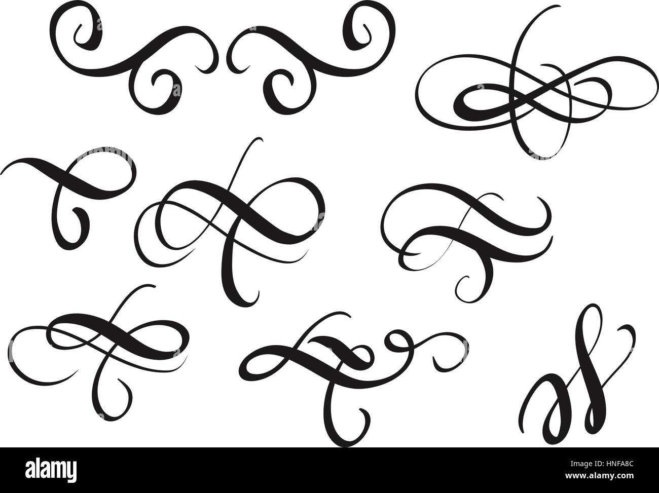 set of vintage decorative flourish for design. Vector illustration ...